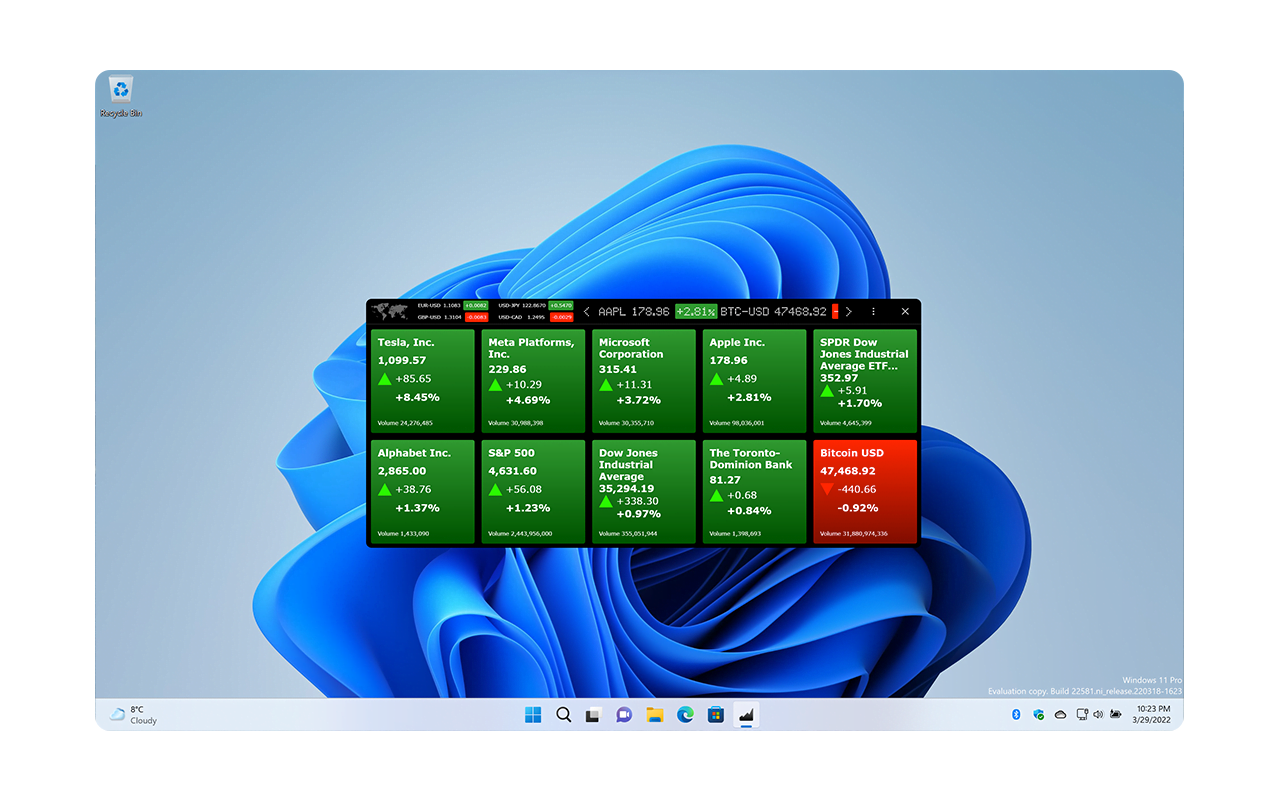 Update Finance Toolbar stock ticker app Windows 11 & Mac