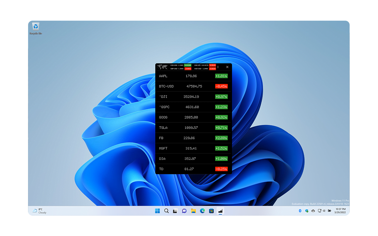 Update Finance Toolbar stock ticker app Windows 11 & Mac