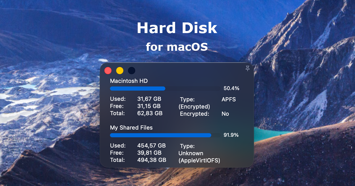 Hard Disk for macOS - Monitor your local and network storage