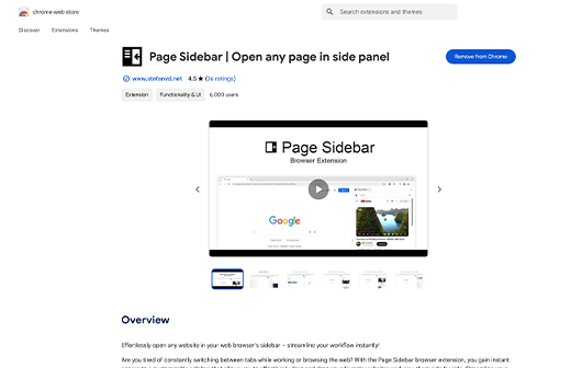Page Sidebar Browser Extension - #1 Open Any Web Page