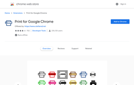 Print Browser Extension - Option to print and save PDF file