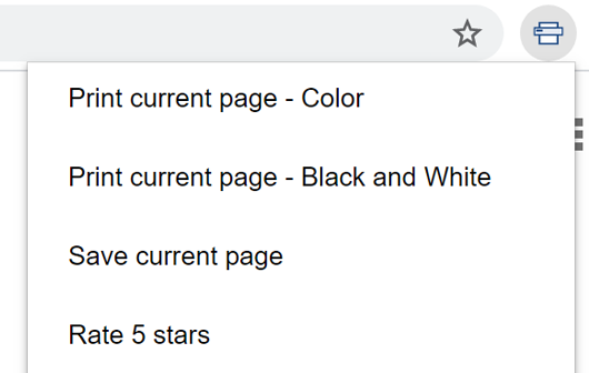 Print Browser Extension - Option to print and save PDF file
