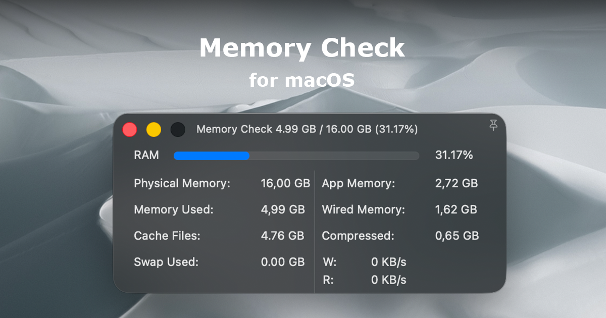 Memory Check for macOS - Monitor Memory Usage Tool