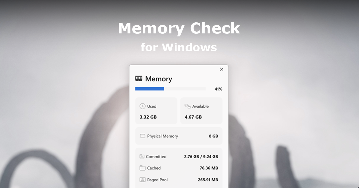 Memory Check - Live RAM stats at a glance