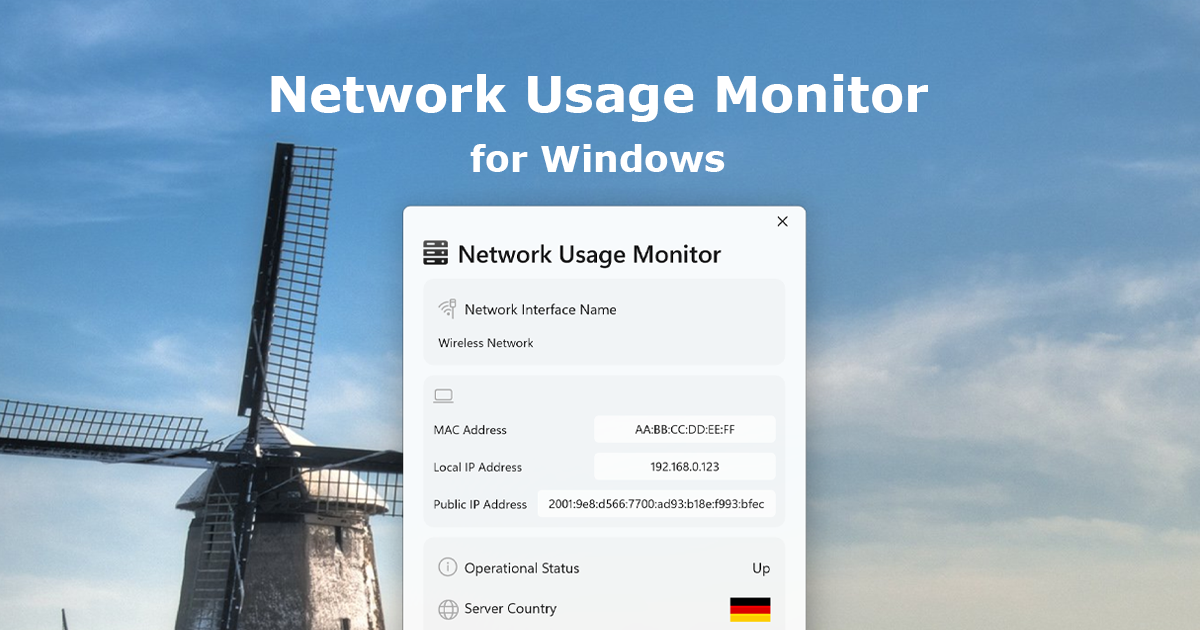 Network Usage Monitor Windows - Network Widget