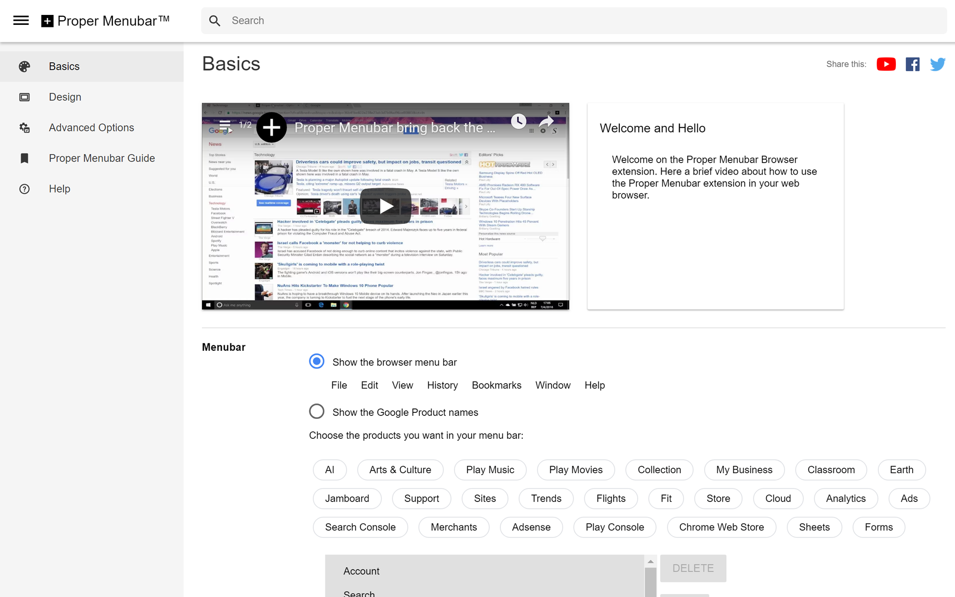 Browser Extension - Portfolio - About - Stefan Van Damme