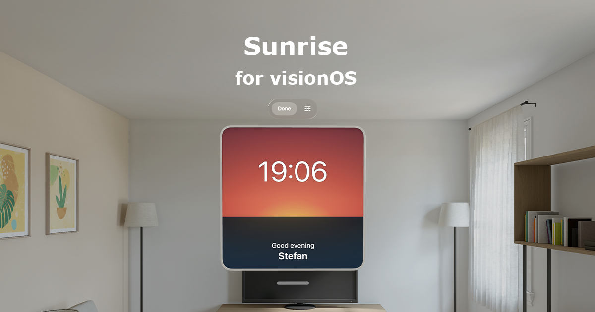 Sunrise for Apple Vision Pro - Scenery Greeting Widget