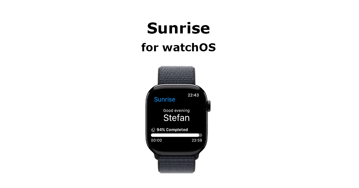 Sunrise for Apple Watch – Time and greeting widget